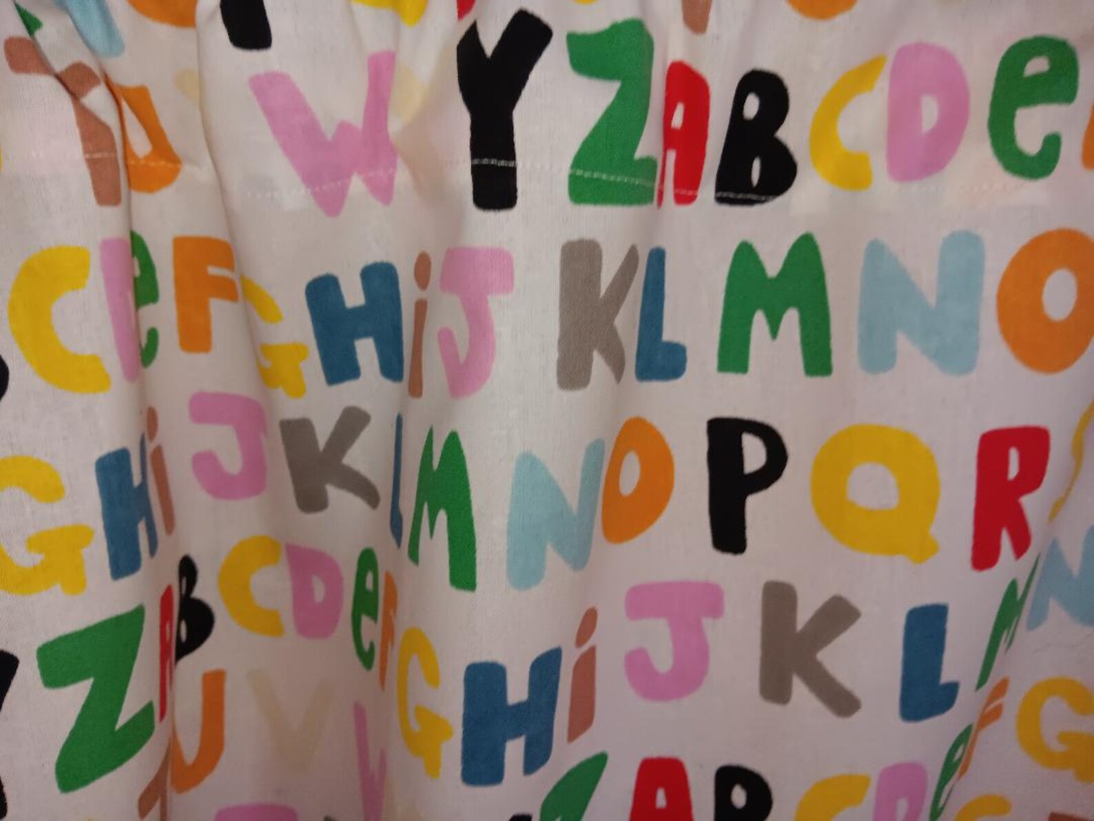 Valance School Classroom School Colorful Alphabet on Creamy White ...