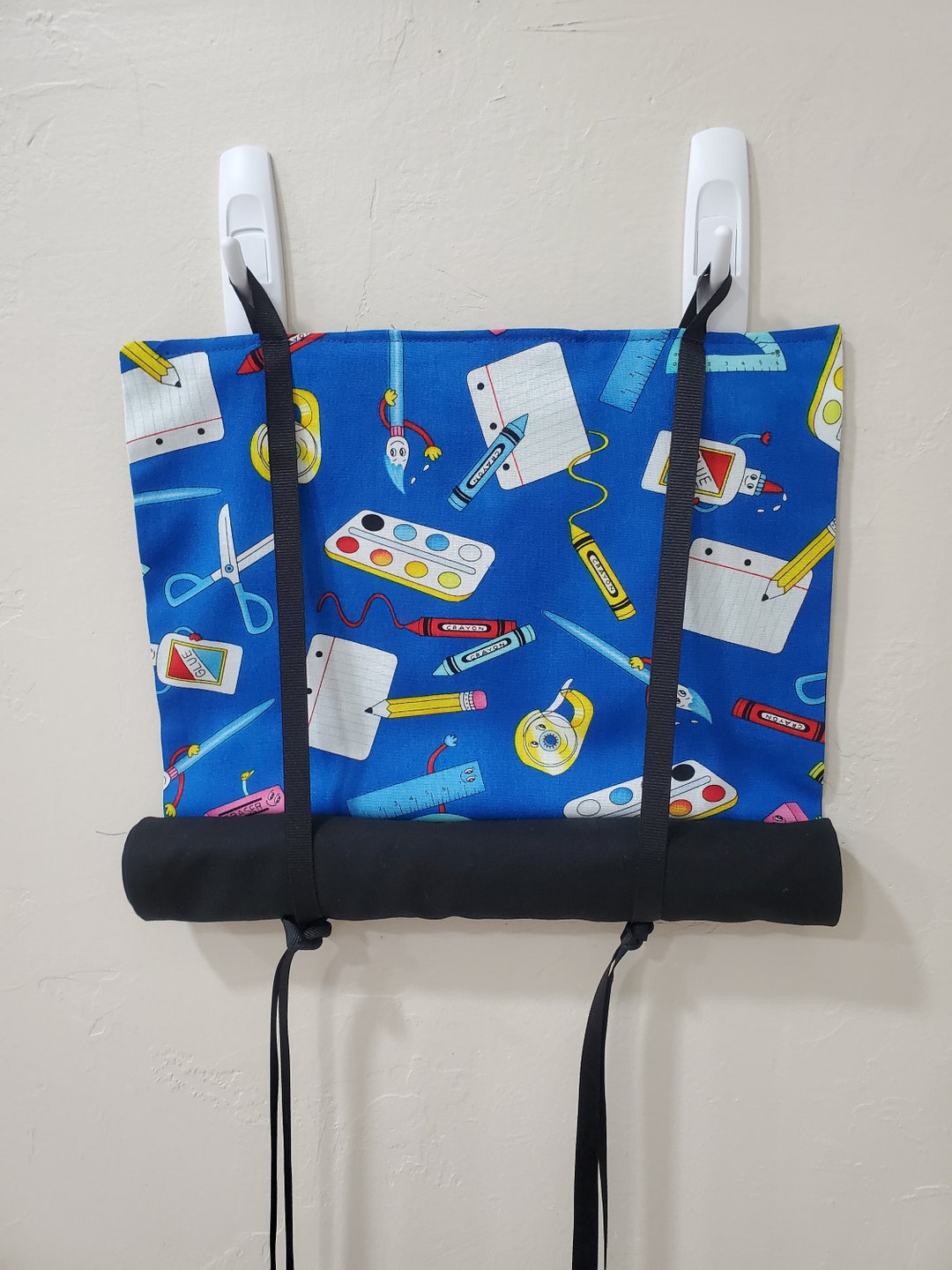 Classroom Door Window Roll up Curtain, Royal Blue School Supplies Print ...