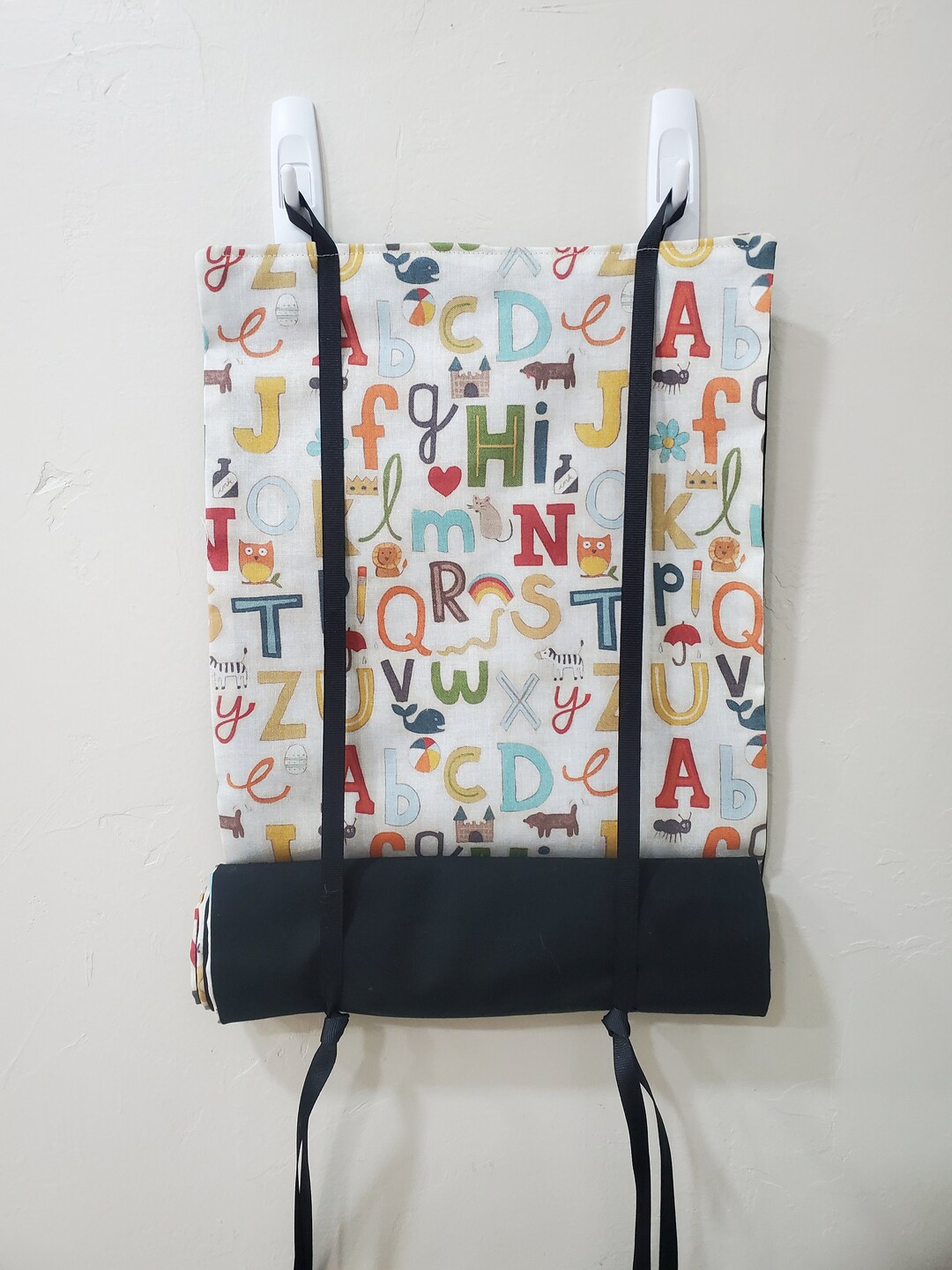 Classroom Door Window Curtain Alphabet Boho Colors Whimsical Roll up ...