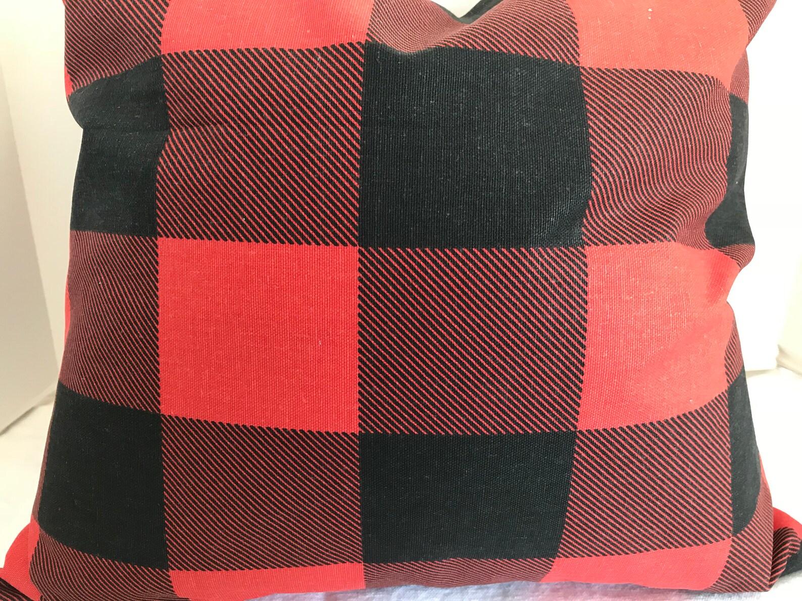 Pillow Cover Black and Red Buffalo Check Farmhouse Plaid Choose Size - Etsy