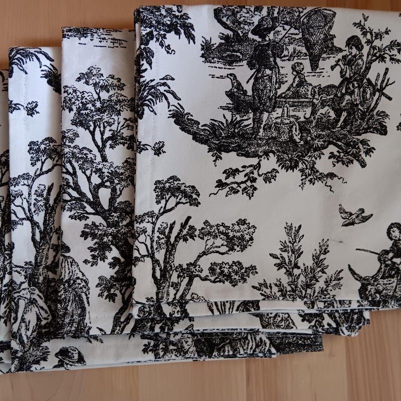 Black Toile Fabric - Etsy