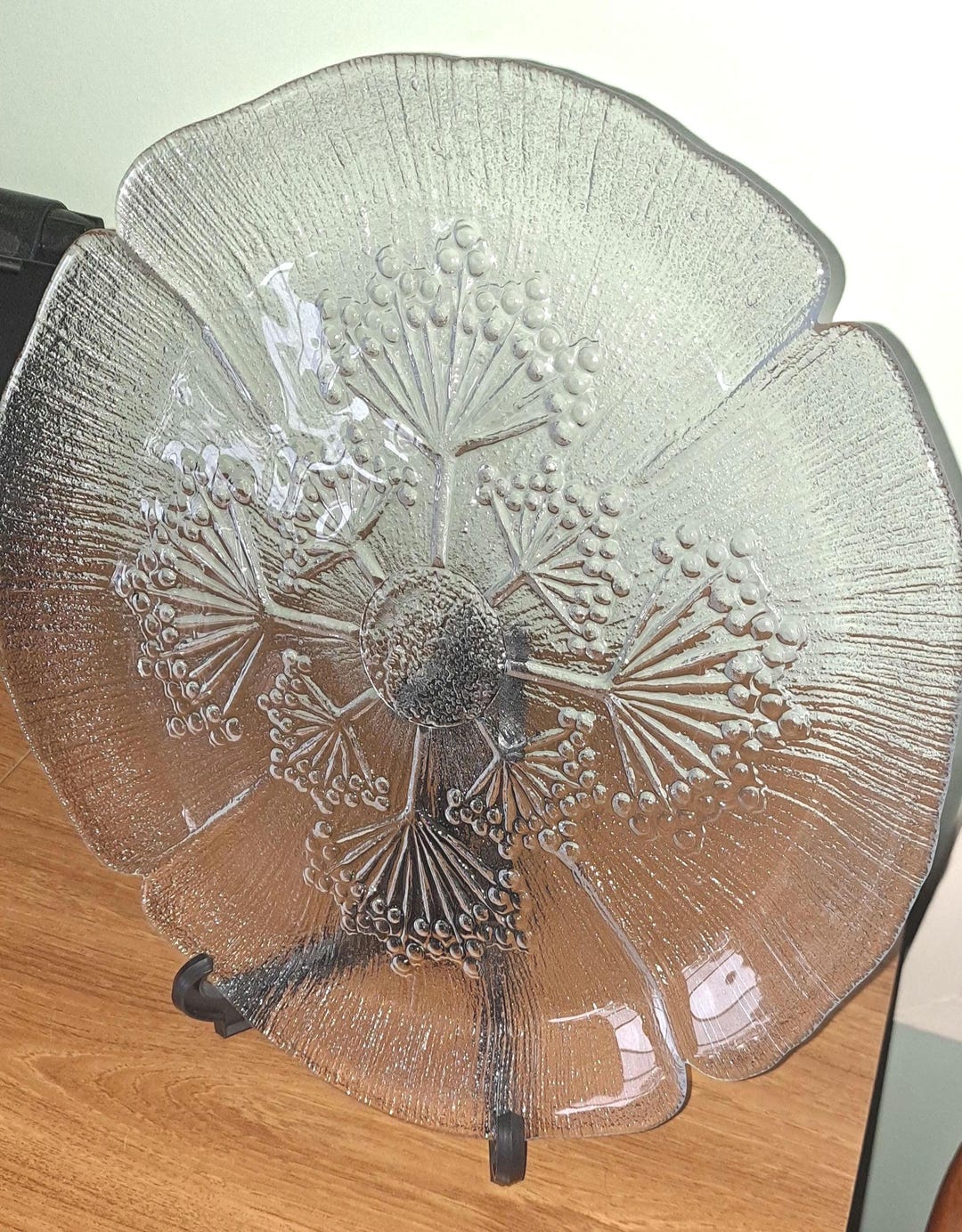 Vintage Dansk Floriform Crystal Glass Platter - Etsy