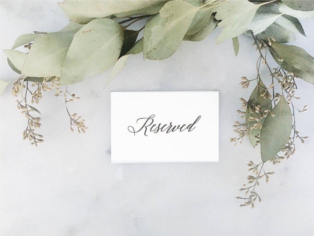 Elegant Reserved Table Place Cards PDF Instant Download - Etsy