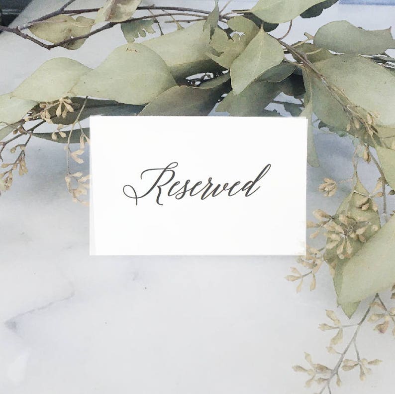 Elegant Reserved Table Place Cards PDF Instant Download - Etsy