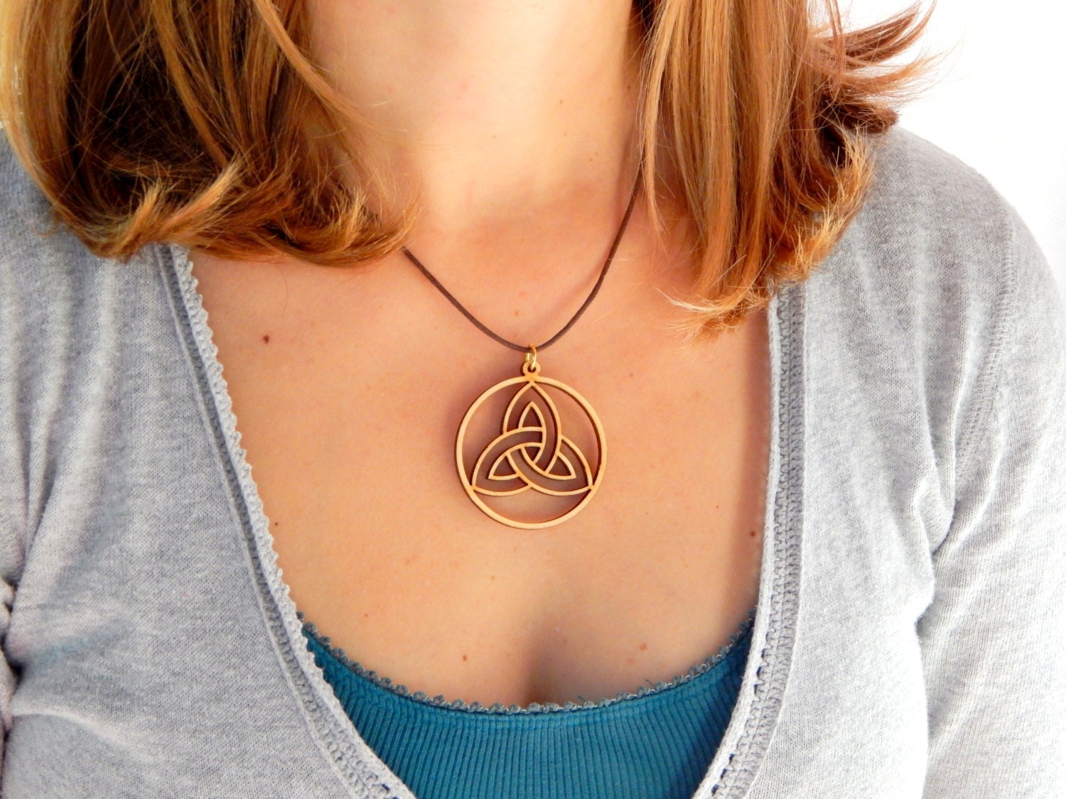 Trinity triangle triquetra necklace holy trinity simple | Etsy