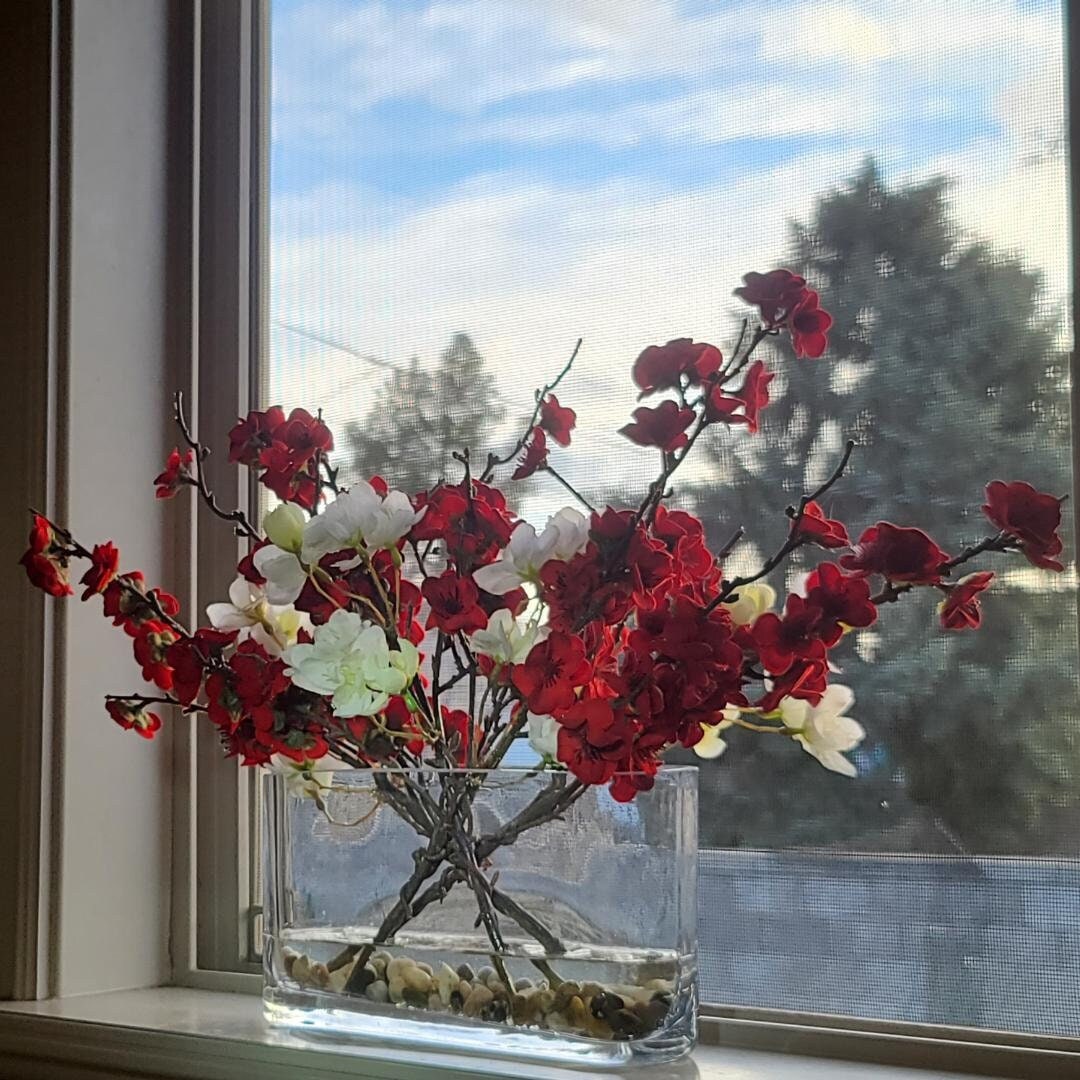 Real Touch Red Plum Blossoms in Resin - Etsy