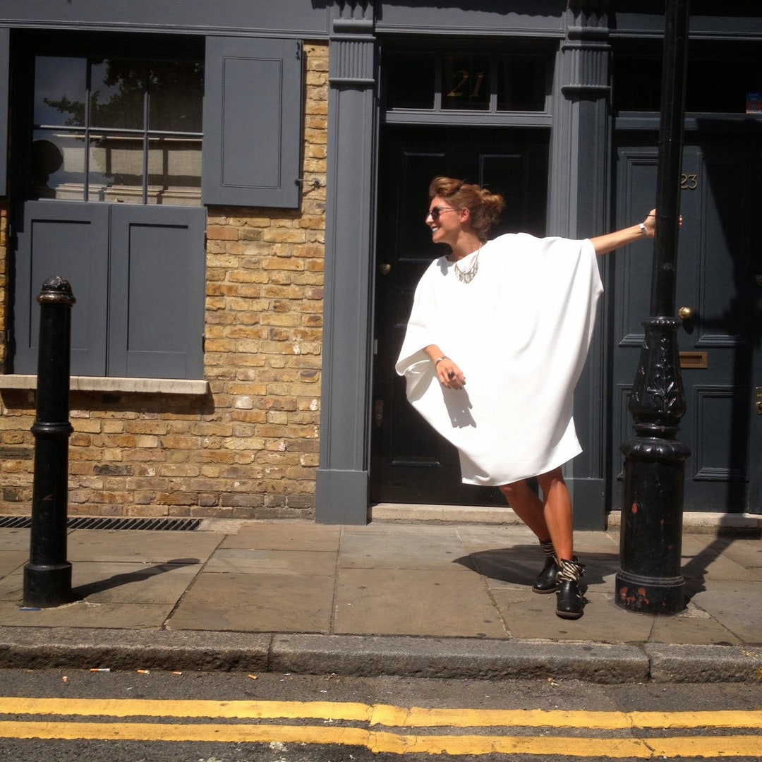 Women's Maxi Batwing Shape Top Dress in Cotton Viscose/big Top-mini ...