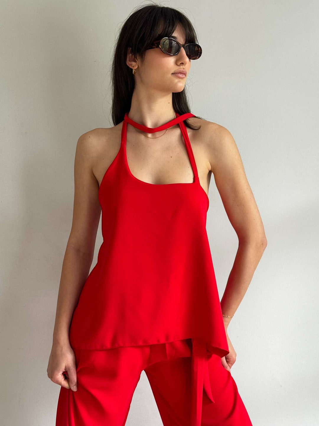 Spaghetti Straps Top, Wrap Top ,asymmetrical Top, Bare Back Top, Under ...