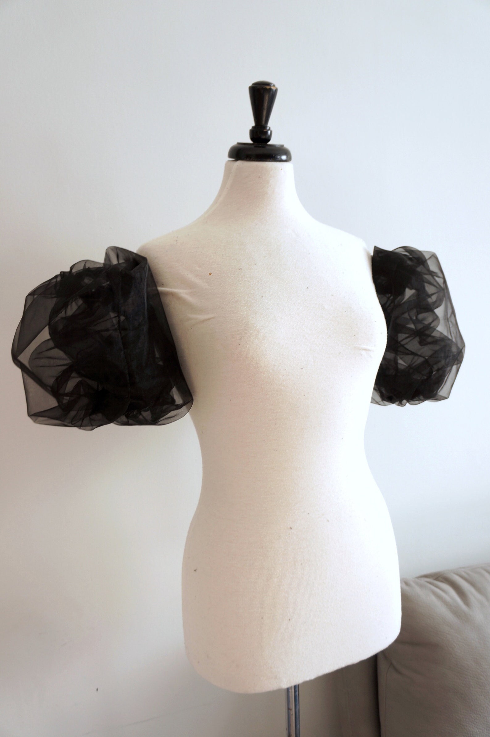 Organza Puff Sleeves, Sheer Puff Sleeves, Removable Sleeves, See ...