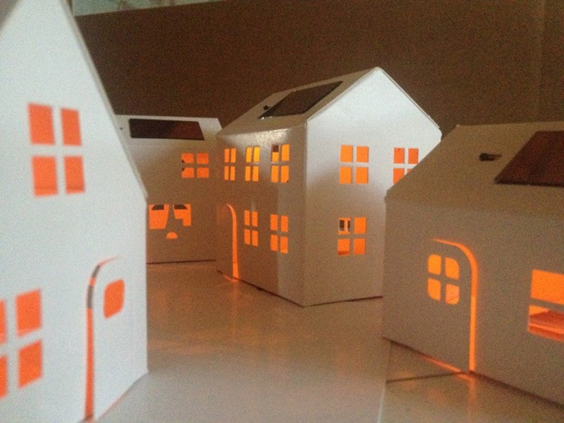 3 1 FREE Mini Solar Houses Night Light Kit DIY Craft | Etsy