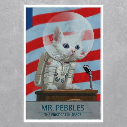 Fallout 4 Mr. Pebbles the First Cat in Space Poster Wall Art | Etsy UK