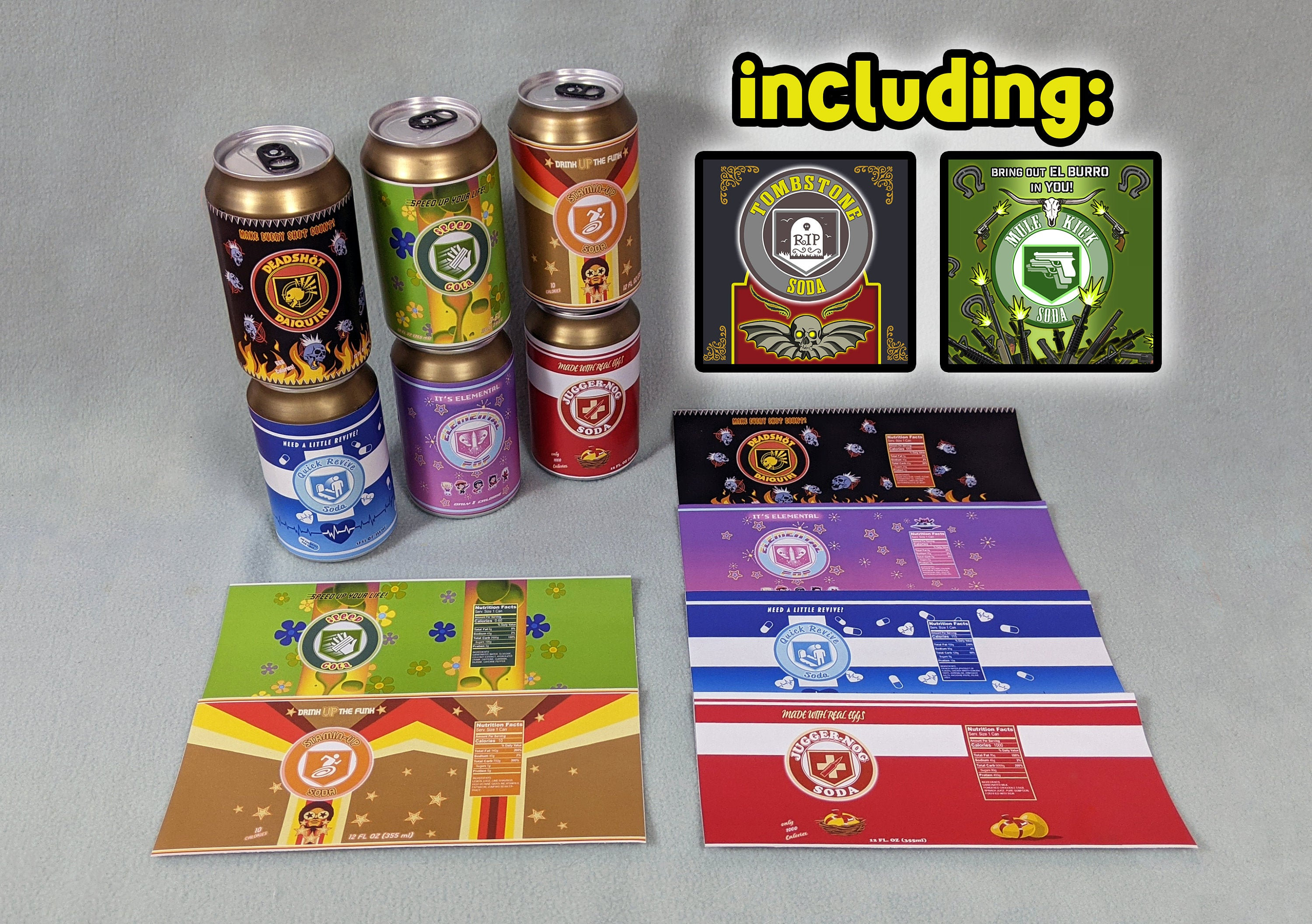 Perk-A-Cola Soda Can Labels Conjunto completo que incluye | Etsy