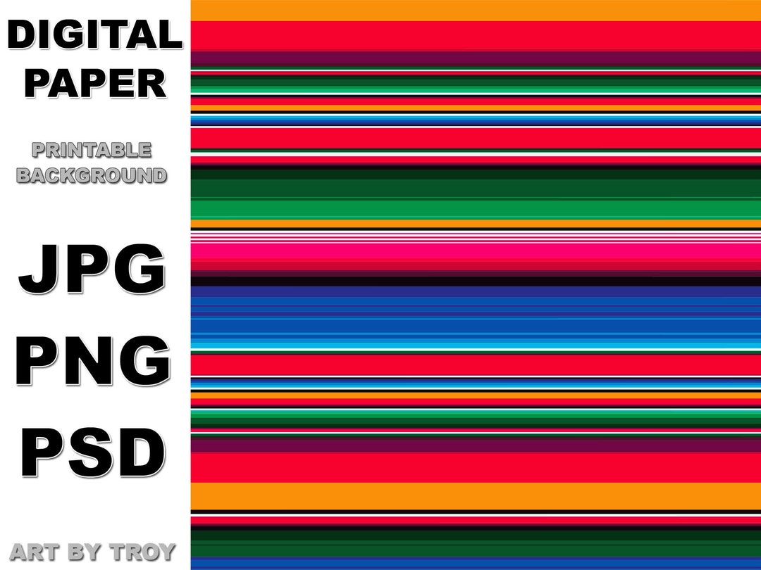 Mexican Serape Digital Paper Western Striped Printable Sublimation ...