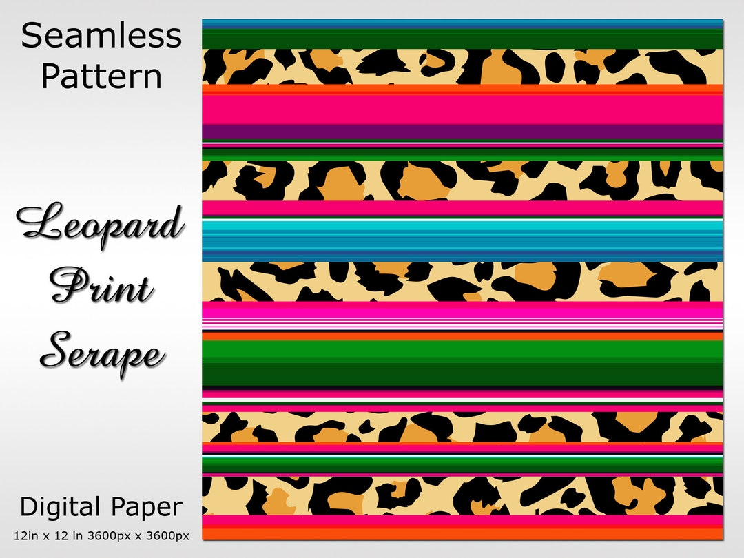 Leopard Print Mexican Serape Digital Paper Seamless Pattern Scrapbook ...