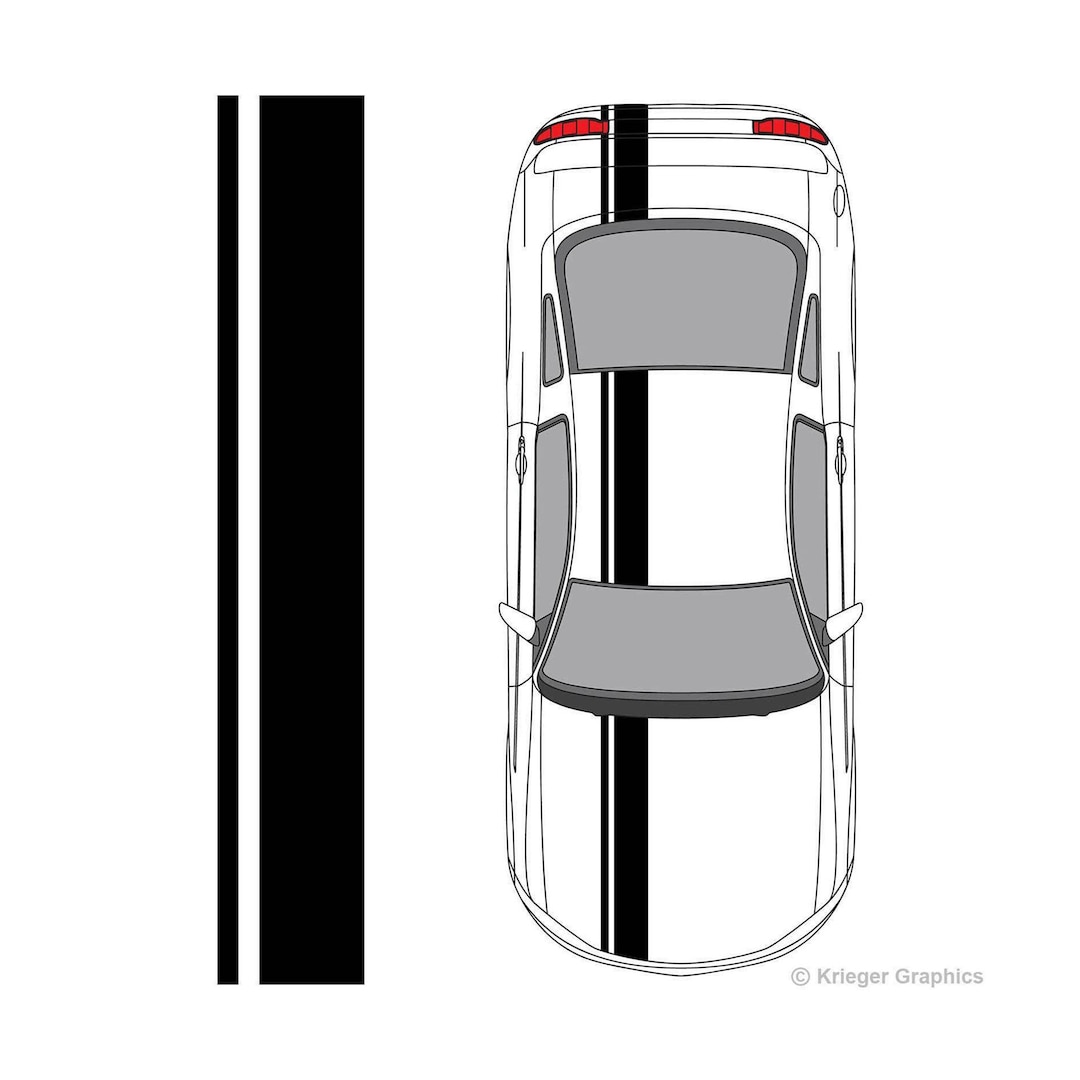 Universal Fit 3M Vinyl Single Offset Racing Stripes for Any Car or ...