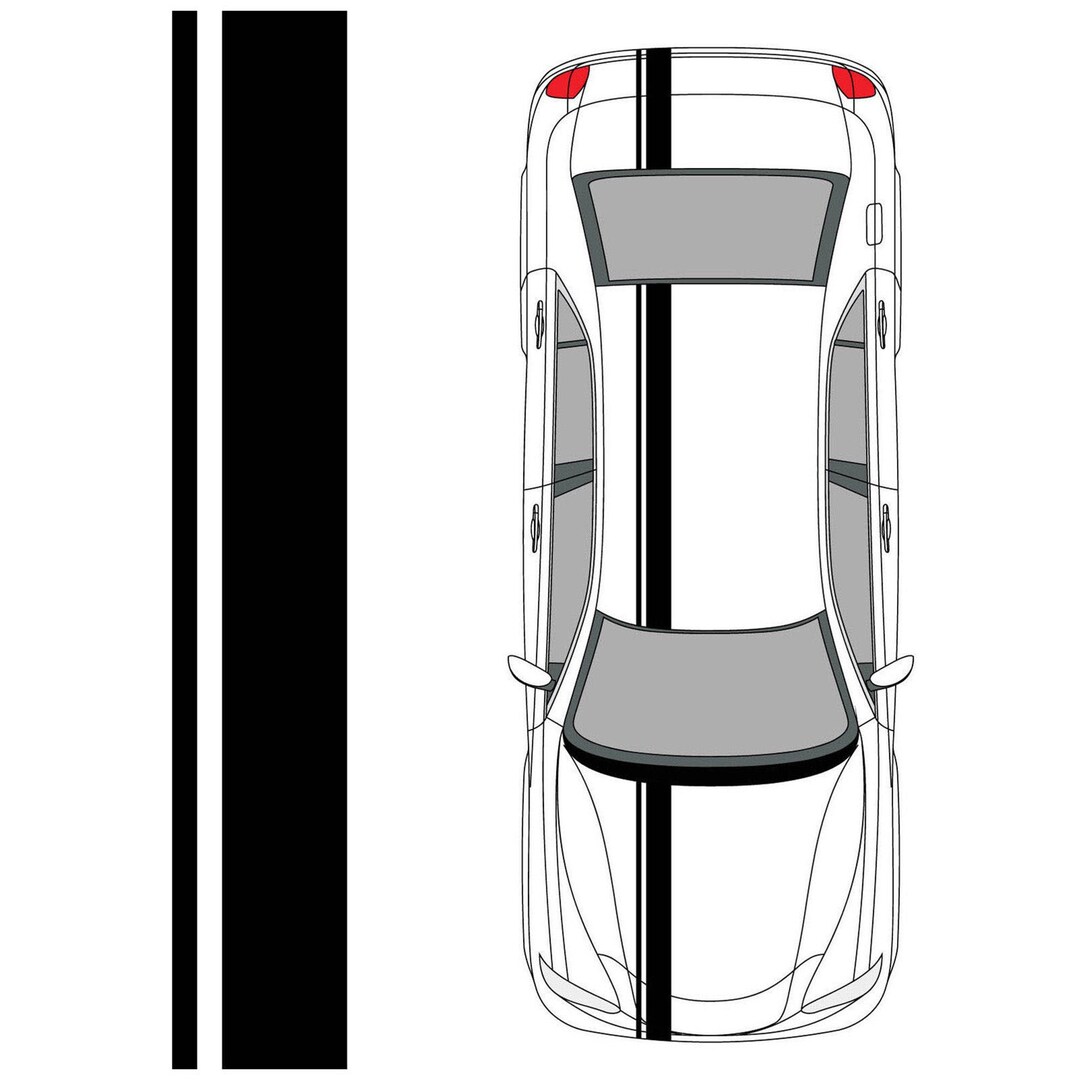 Single Offset Rally Racing Stripes for Chrysler 300 3M Vinyl Stripe ...