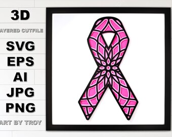 Mandala Awareness Ribbon Svg - Etsy