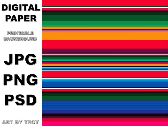 Mexican Serape Digital Paper Western Striped Printable - Etsy