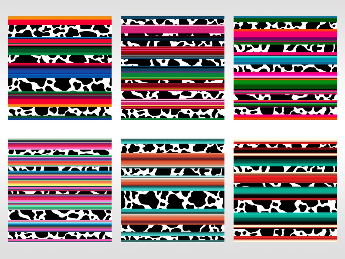 Cow Print Mexican Serape Digital Paper Seamless Stripes - Etsy
