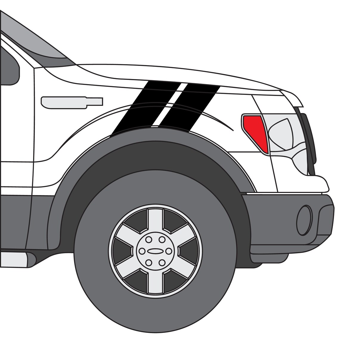 Universal Fit 5 Hash Mark Fender Stripes for Any Car or - Etsy