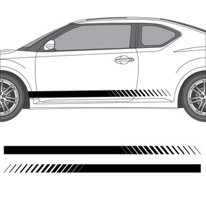 Faded Rocker Panel Racing Stripes for Scion Tc or FR-S 3M Vinyl Decal ...