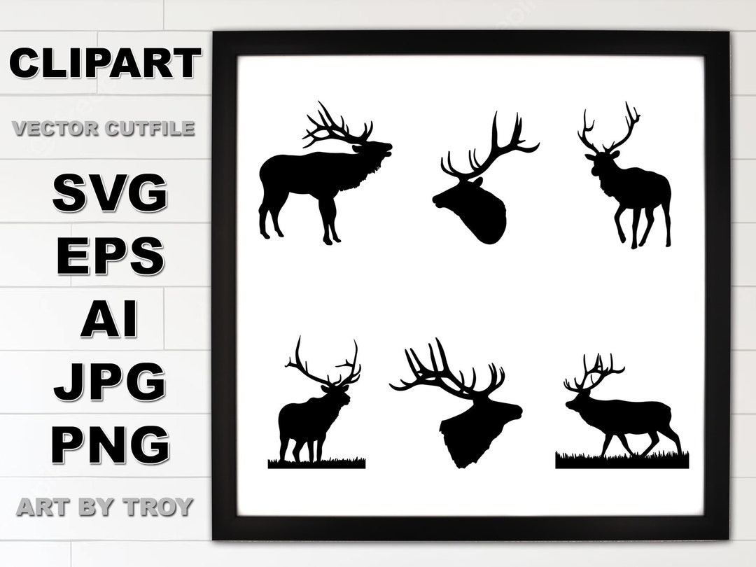 Elk Antlers SVG Vector Clipart Bundle | Cut Files for Cricut Silhouette ...
