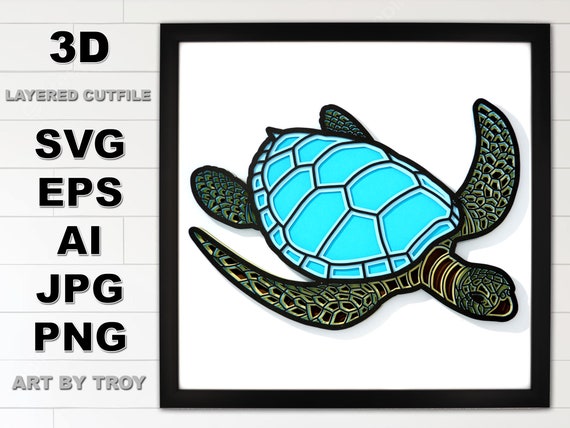 3D Layered Sea Turtle SVG Cut File Design for Cricut - Etsy Canada