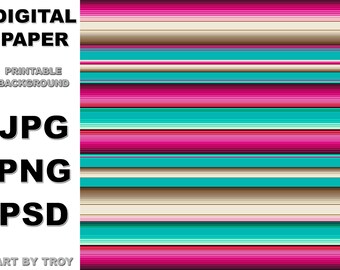 Mexican Serape Digital Paper Western Striped Printable - Etsy