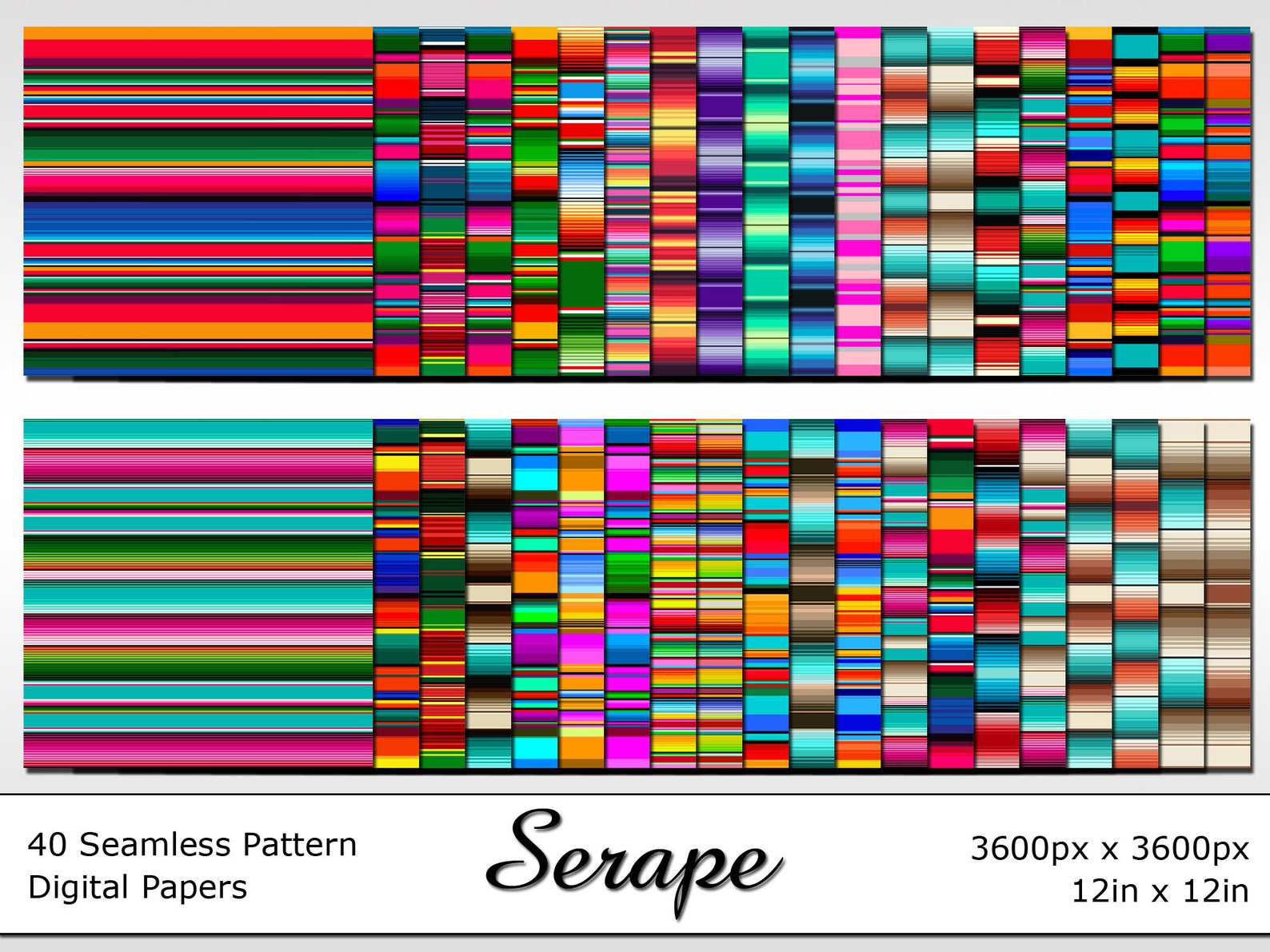 Mexican Serape Digital Paper Sublimation Background Seamless Stripes ...