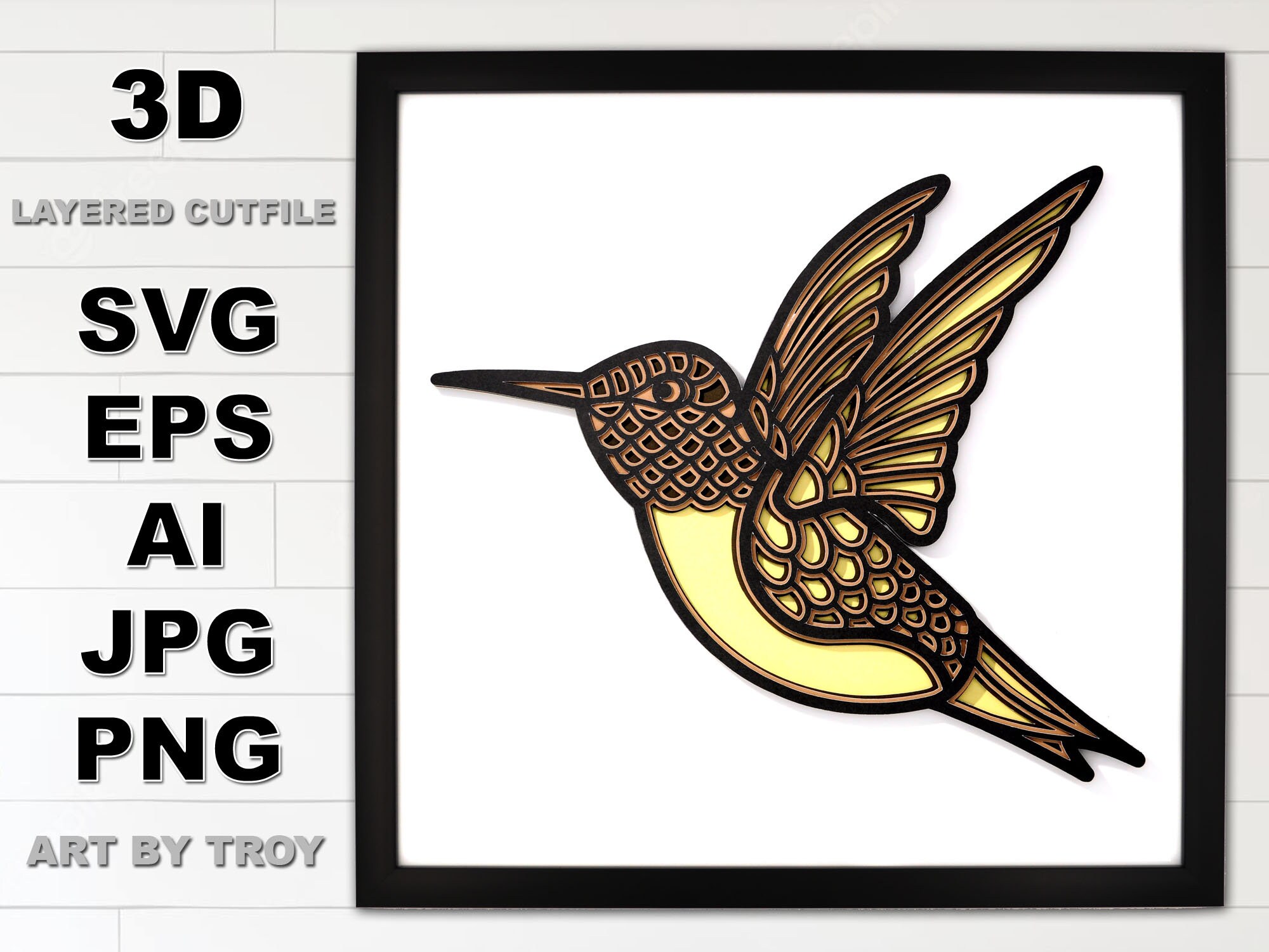 3D Layered Hummingbird SVG Cut File Design for Cricut - Etsy UK