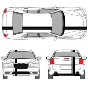 Single Offset Rally Racing Stripes for Chrysler 300 3M Vinyl Stripe ...