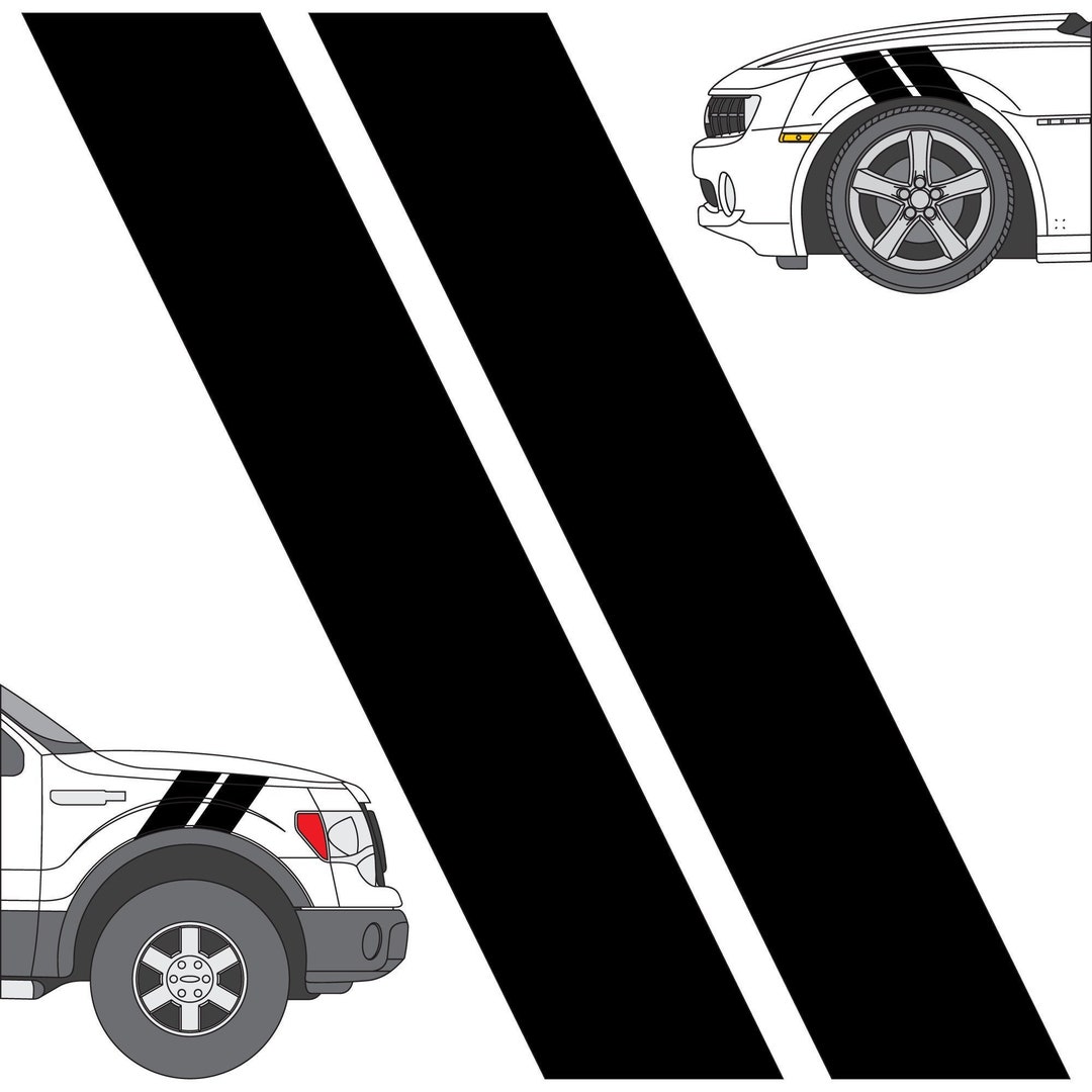 Universal Fit 5" Hash Mark Fender Stripes for Any Car or Truck 2 Pair ...