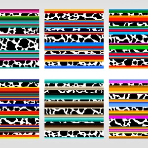 Cow Print Mexican Serape Digital Paper Seamless Stripes Pattern ...