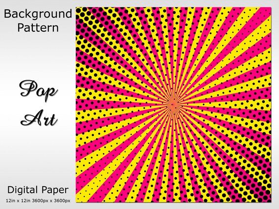 Pop Art Digital Paper Comic Book Pattern Scrapbook and - Etsy