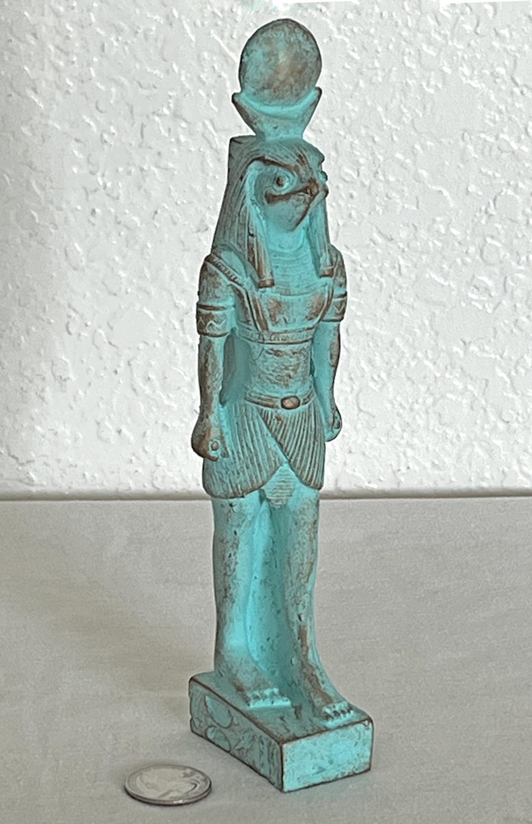 Vintage Horus Ancient Egyptian Falcon Headed God 8-1/4" Blue Painted ...