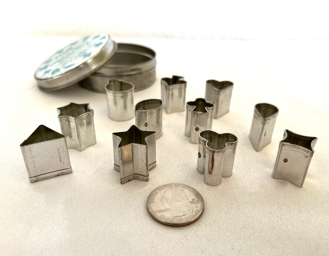 Vintage Ateco Aspic or Jelly Cutter Set 11 Mini 3/4 Steel Cutters ...