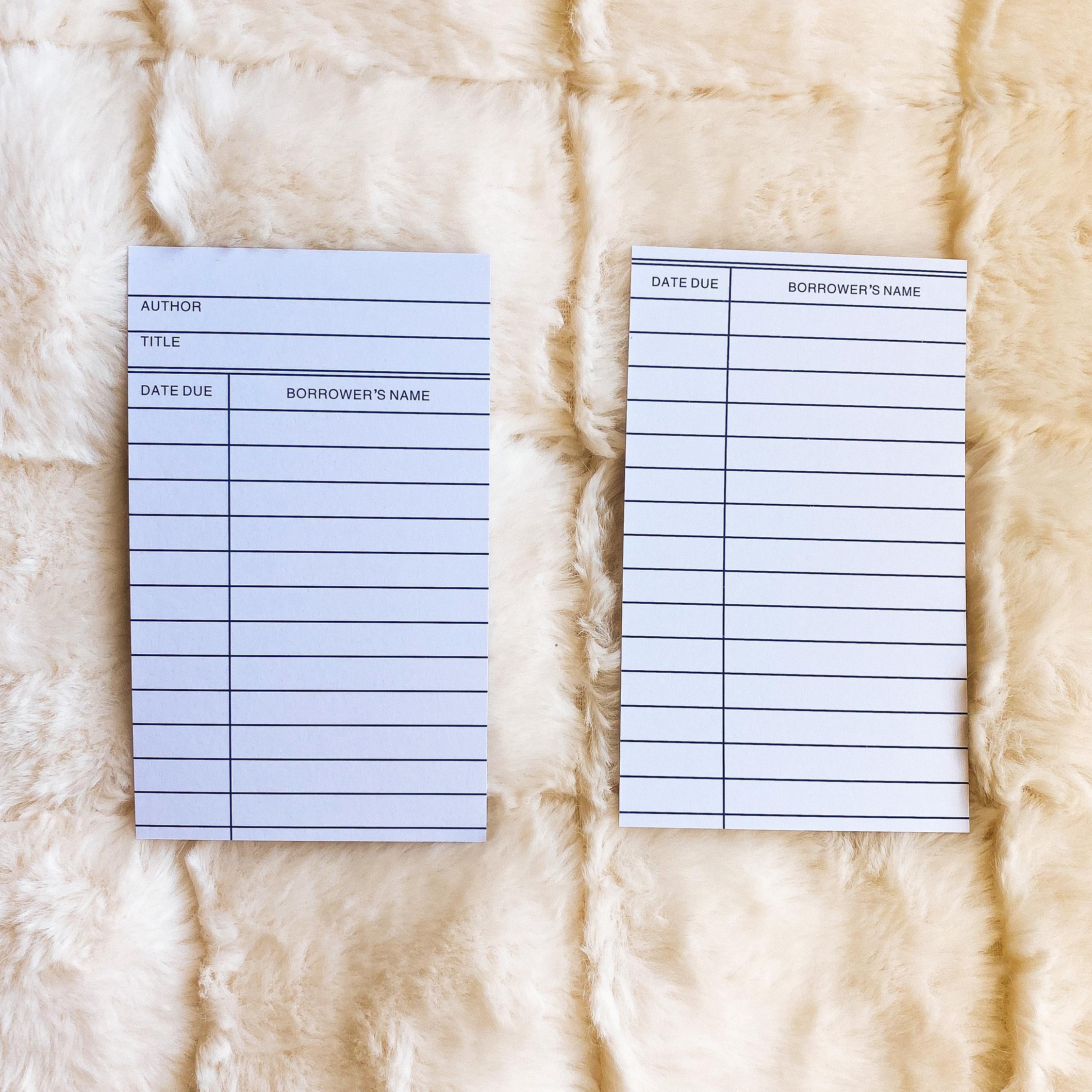 Library Book Checkout Due Date Card Pockets With Self-adhesive Backs ...