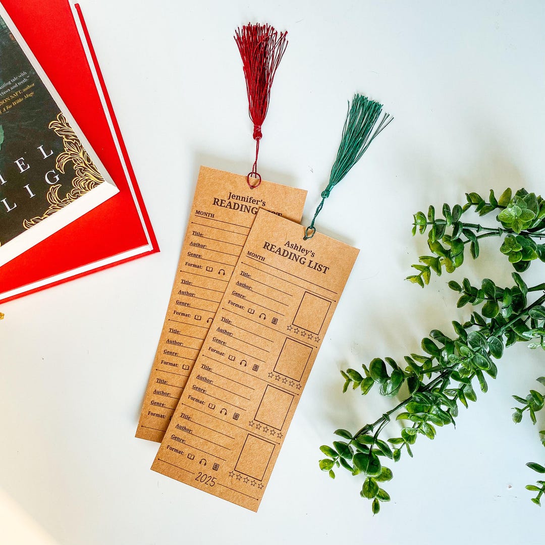 Custom Kraft Bookmark: Reading List Tracker, Book Lover Gift - Etsy