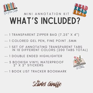 Book Annotation Kit: Tabs, Pen, Highlighter, Stickers - Book Lover Gift ...