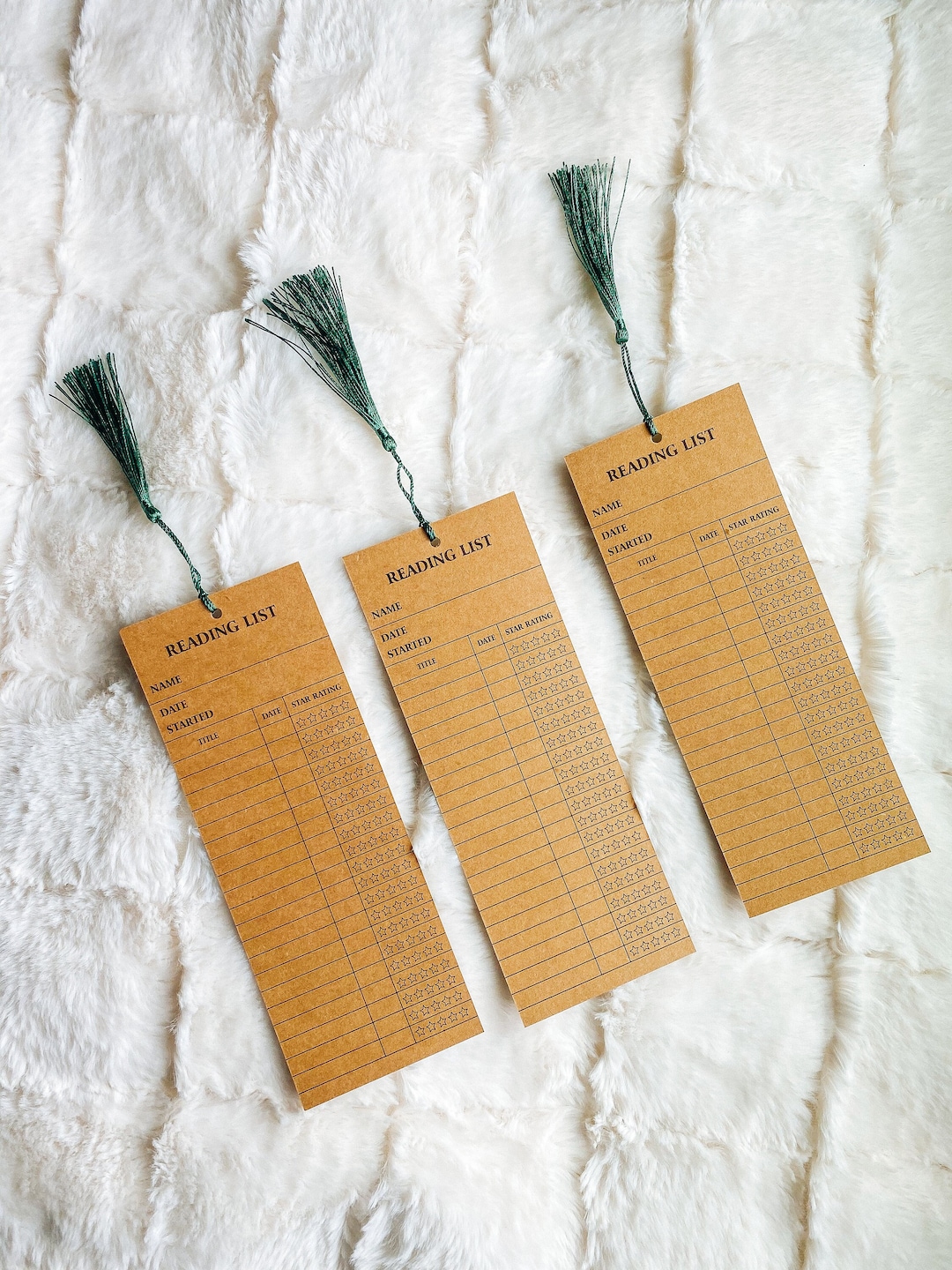 Kraft Reading List Bookmark Book Tracker Librarian Gift for Her Reader ...