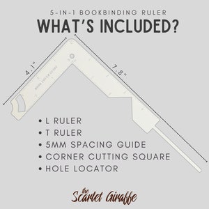 5-in-1 Bookbinding Ruler Guide: Stainless Steel DIY Craft Tool - Etsy
