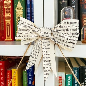 Paper Book Page Bow Garland of Recycled Book Bowties Book Themed Home ...