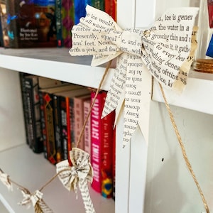 Paper Book Page Bow Garland of Recycled Book Bowties Book Themed Home ...