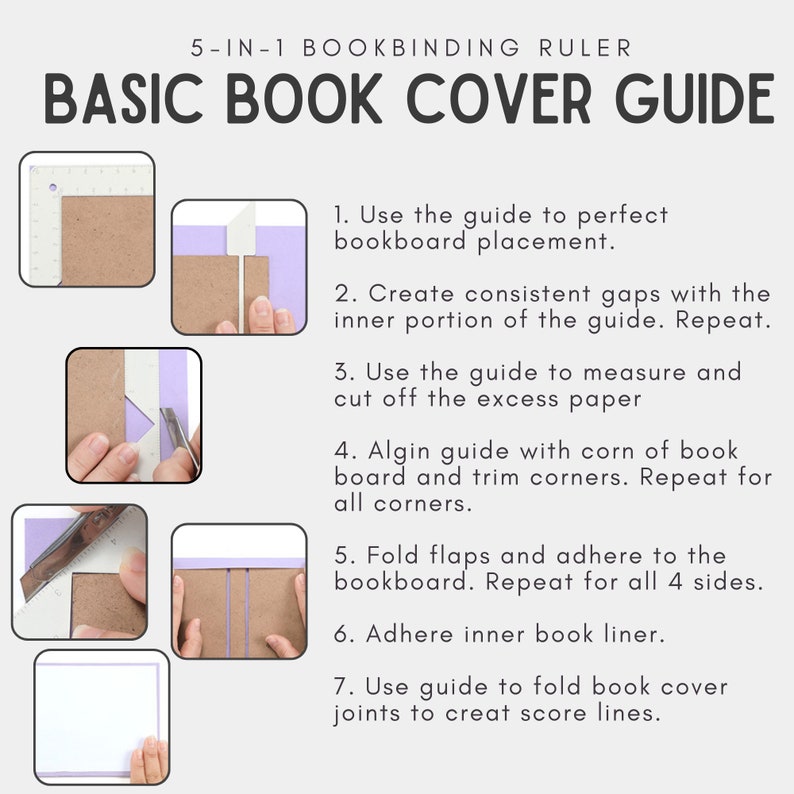 5-in-1 Bookbinding Ruler Guide: Stainless Steel DIY Craft Tool - Etsy