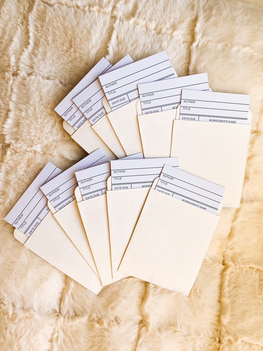 Library Book Checkout Due Date Card Pockets With Self-adhesive Backs ...