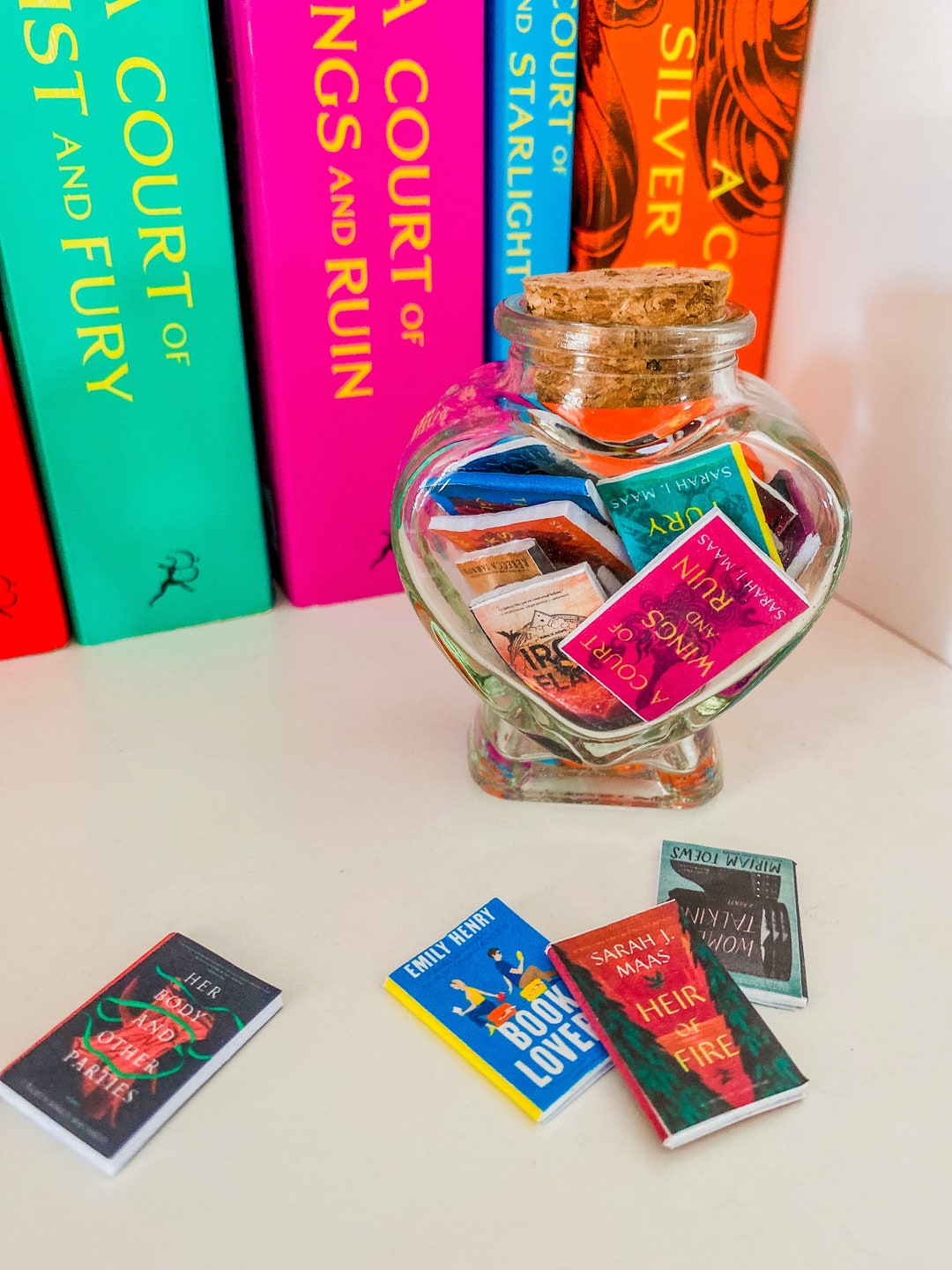 Custom Mini Book Heart Jar Handmade Mini Book Heart Container Gift for ...