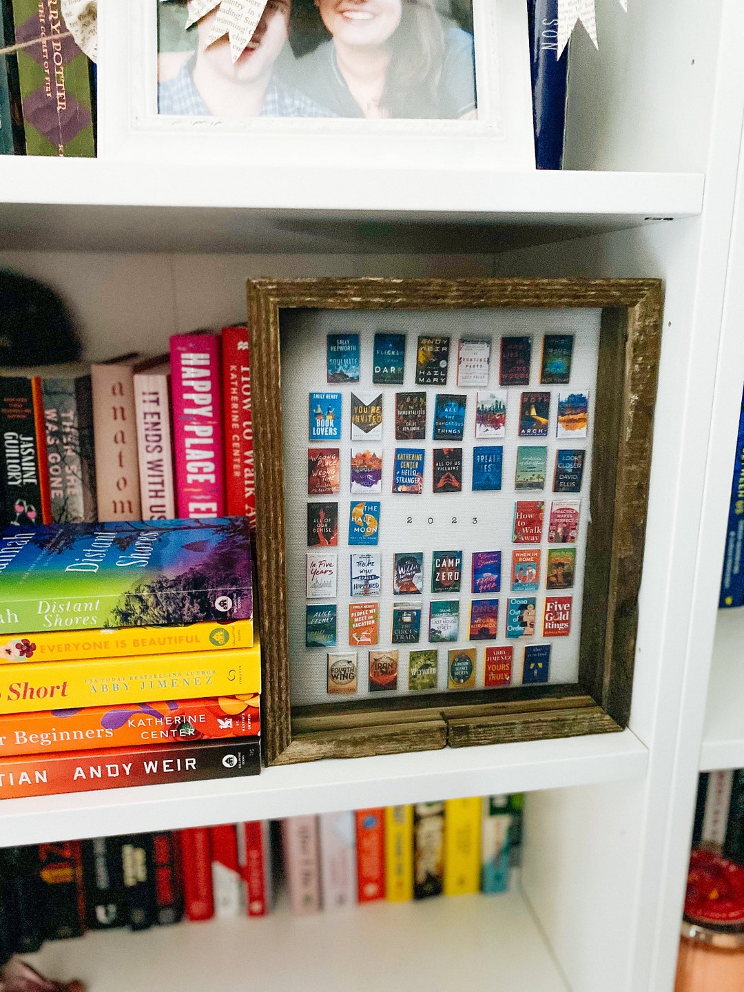 Mini Book Frame Display in Shadow Box - Year in Books Gift for Book ...