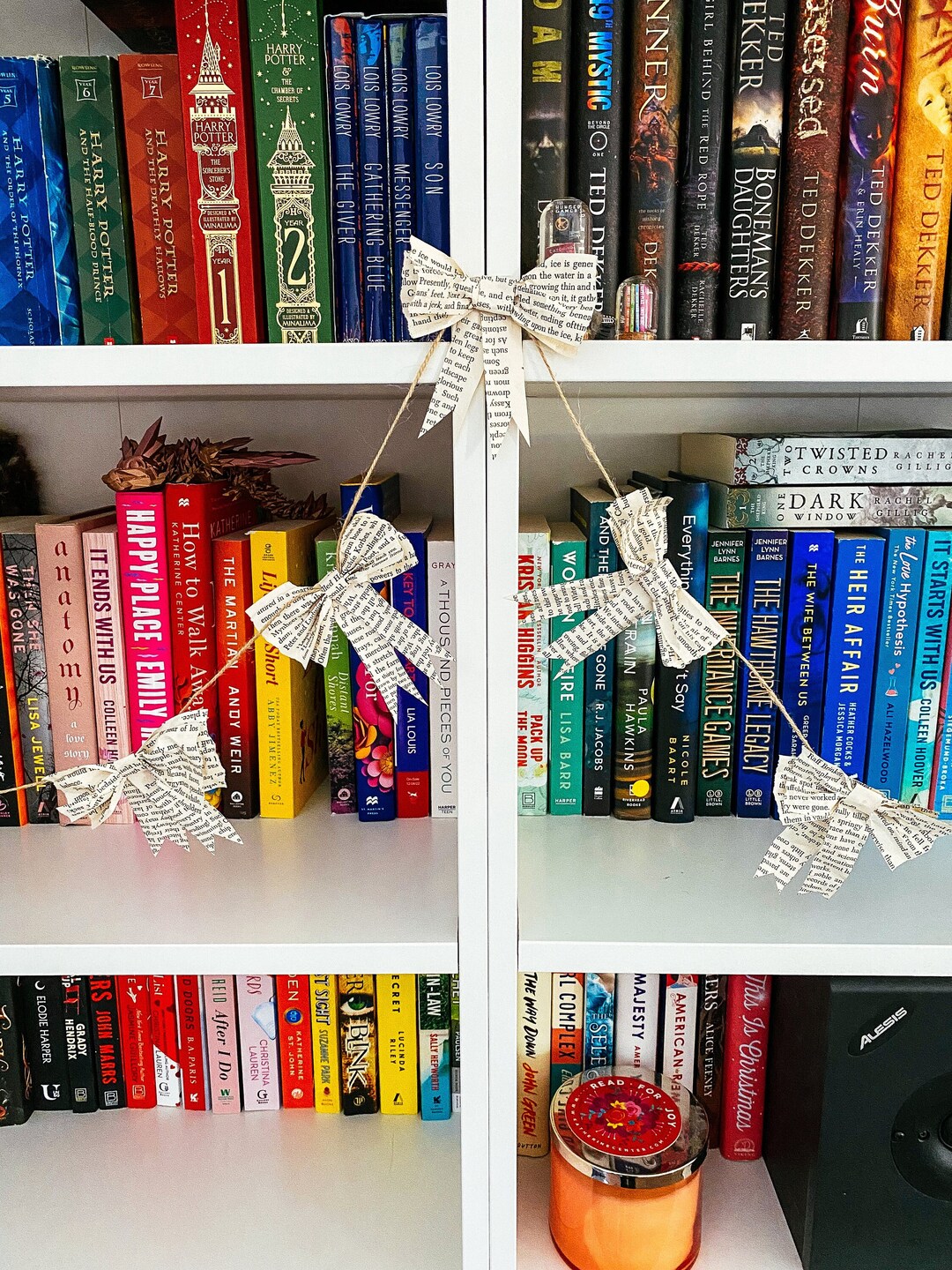 Paper Book Page Bow Garland of Recycled Book Bowties Book Themed Home ...