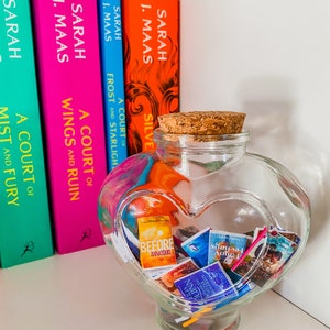 Heart Jar Custom Mini Book Heart Jar Handmade Mini Book Heart Container ...