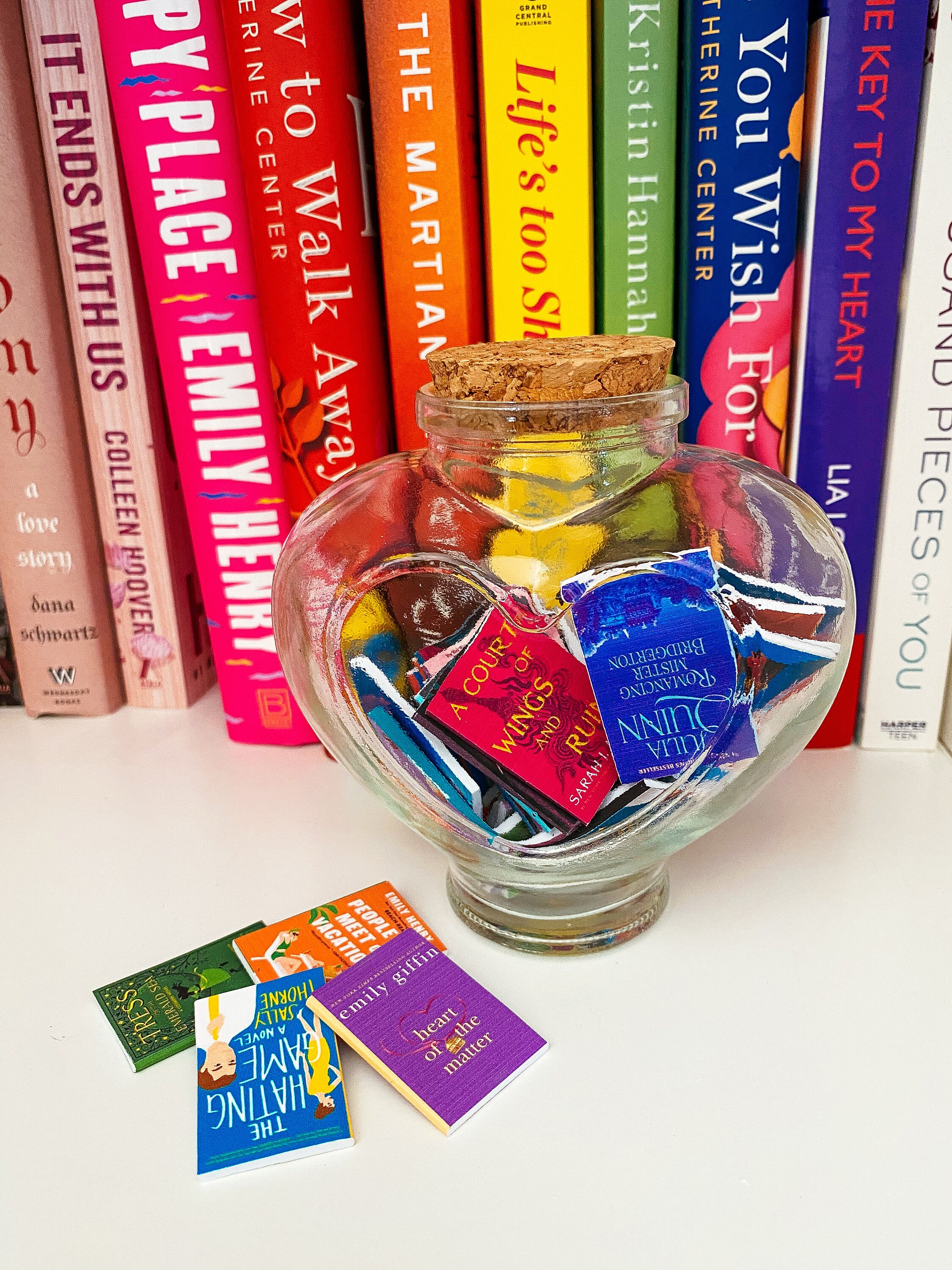 Heart Jar Custom Mini Book Heart Jar Handmade Mini Book Heart Container ...